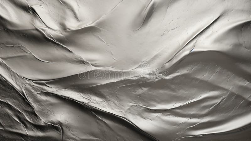 Silver Crumpled Paper Ai Generated Metal Pattern Stock Image - Image of ...