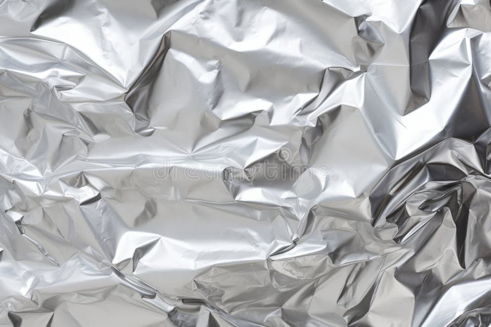 Silver Crumpled Tinfoil Texture Background Stock Image - Image of ...