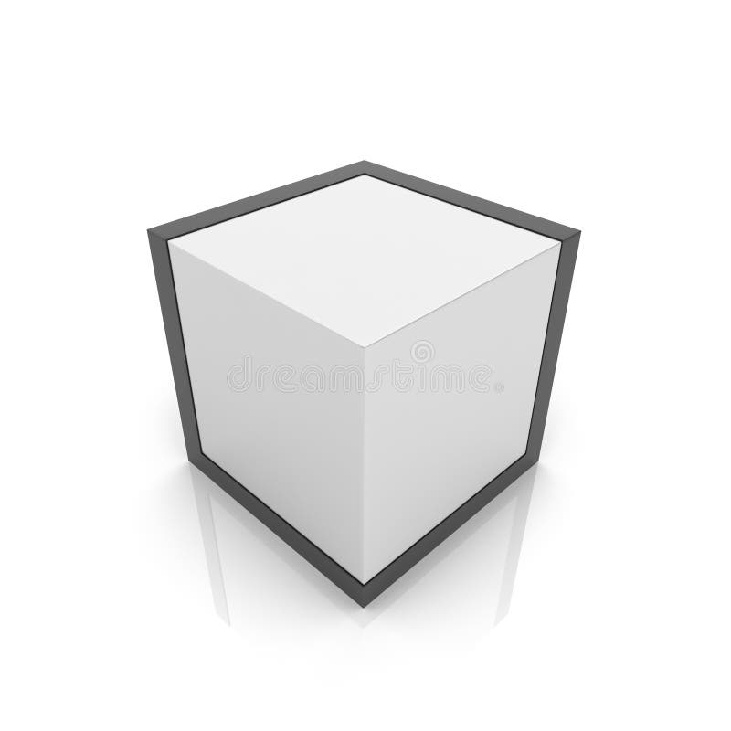 Silver cube with borders stock illustration. Illustration of design ...