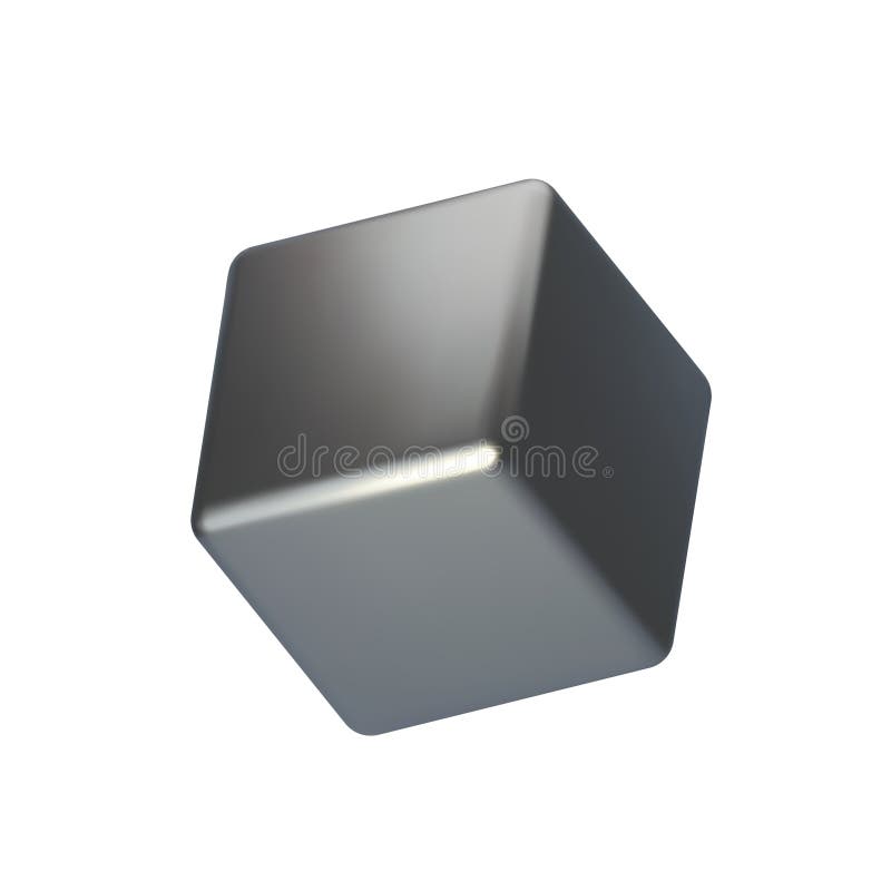 Silver Cube in 3D Style Isolated on White Background. Vector ...
