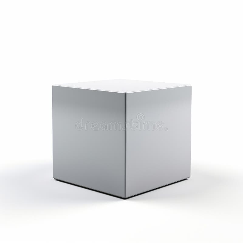Silver Cube Modern Table: Uhd Image, Lightbox - Gray Cube on White ...