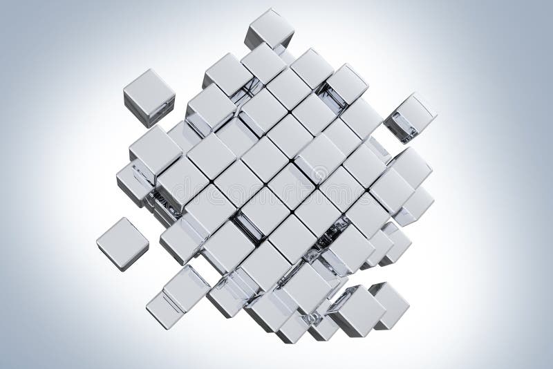 Silver Cubes Concept stock illustration. Illustration of abstraction ...