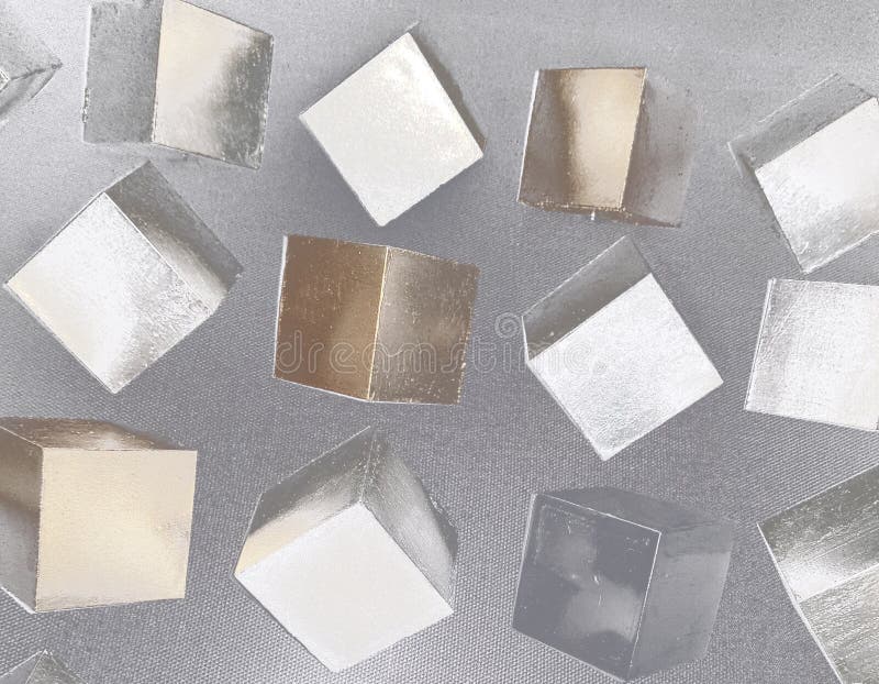 Silver Cubes on a Grey Background Stock Photo - Image of abstract ...