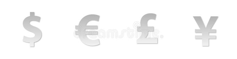 Silver Currency Symbols, Vector Illustration Stock Vector ...