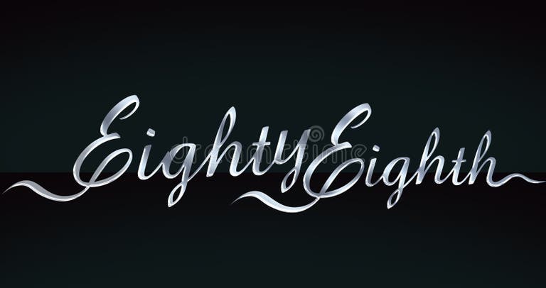 88th in Isolated Silver Letters Stock Image - Illustration of style ...