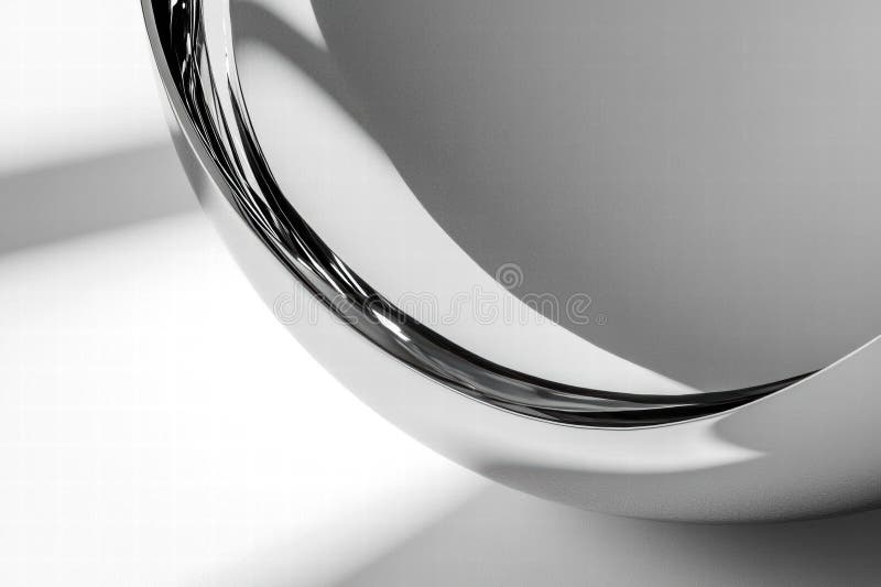 Silver Curves Reflects Light on White Surface with Minimalist Design ...