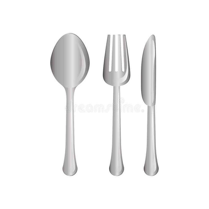 Silver Cutlery Icon Image Design Stock Illustration - Illustration of ...