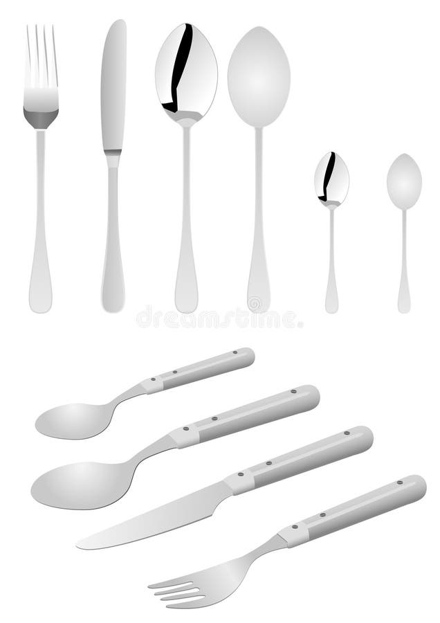 Silver Cutlery Stock Illustrations – 14,467 Silver Cutlery Stock ...