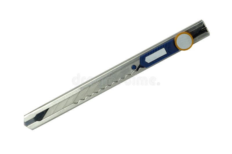 Silver Cutter Knife Isolated. Stock Image - Image of mechanic, blade ...