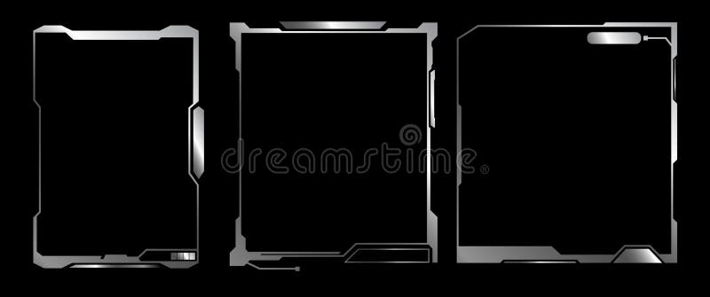 Silver Cyber Frame Vector Design, Cyberpunk, Futuristic Frame for Use ...