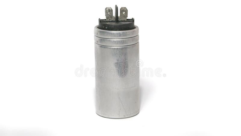 Silver Cylinder Capacitor Electrical Component Stock Photo - Image of ...