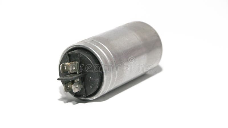 Silver Cylinder Capacitor Electrical Component Stock Photo - Image of ...