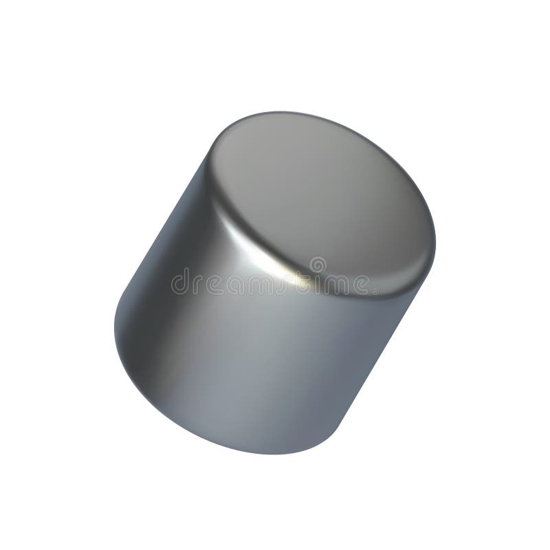 Silver Cylinder in 3D Style Isolated on White Background. Vector ...