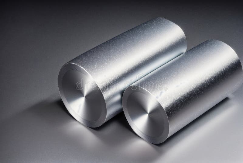 Silver Cylinder on a Gray Background. Stock Image - Image of stainless ...