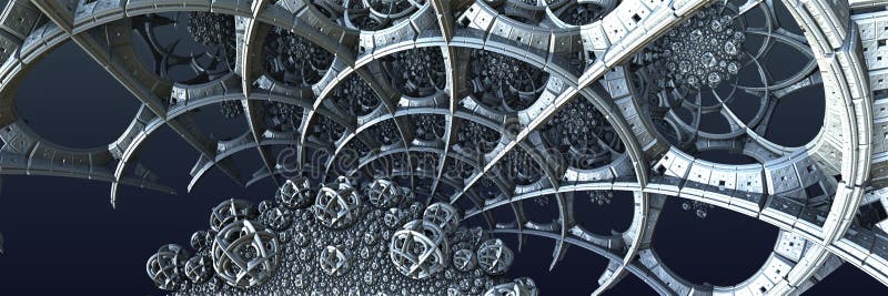 Silver 3D Construction and Structures, Abstract Fantastic Shapes of ...