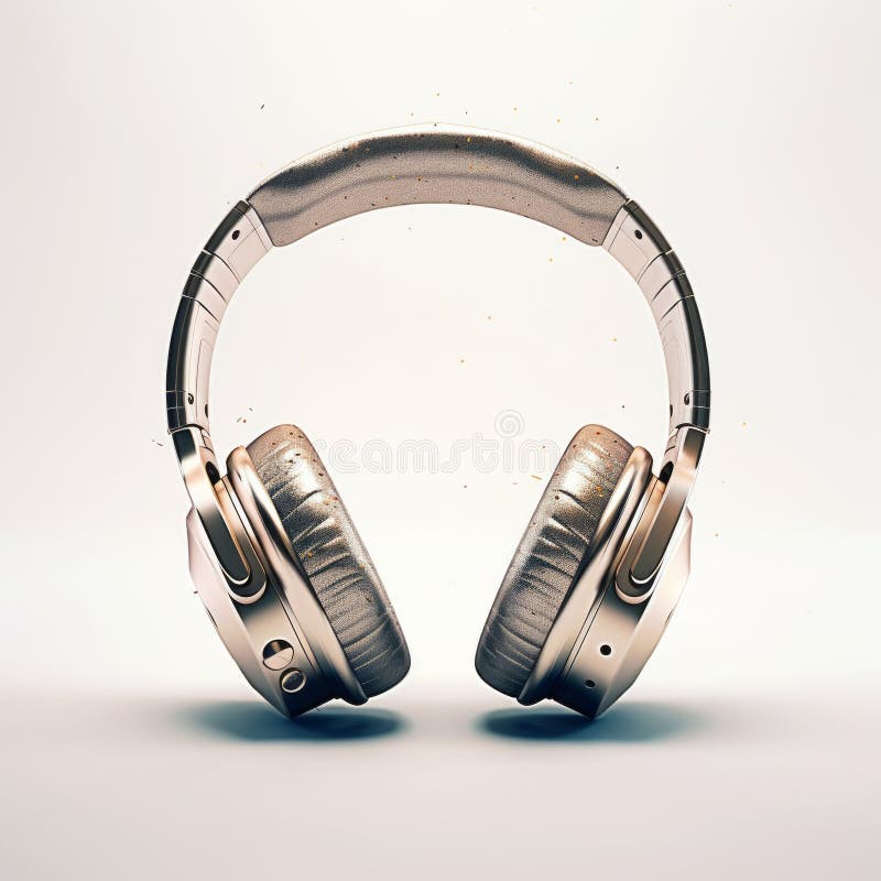 Silver 3d Effect Headphones with Shiny Bumpy Texture Stock Illustration ...