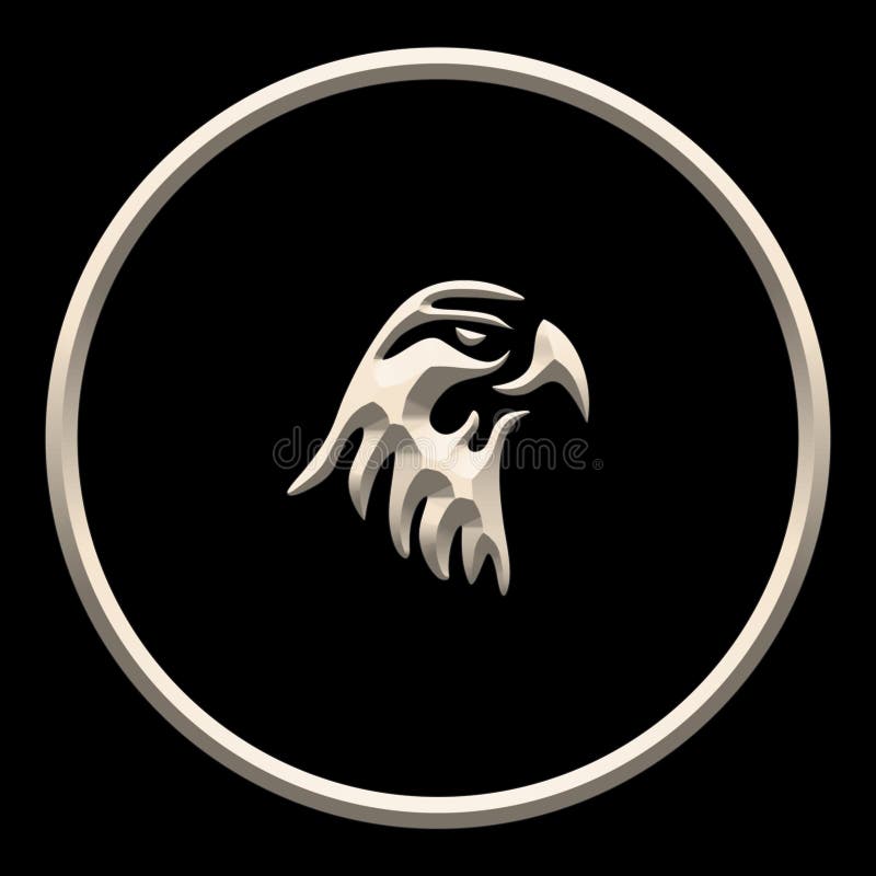 Silver 3D Icon on Black Background. Logo Design, for the Website Stock ...