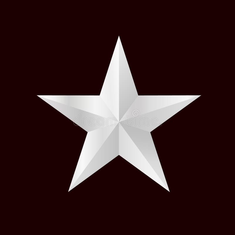 Silver 3d Star with Bright Sides . Metallic Silver Stock Vector ...