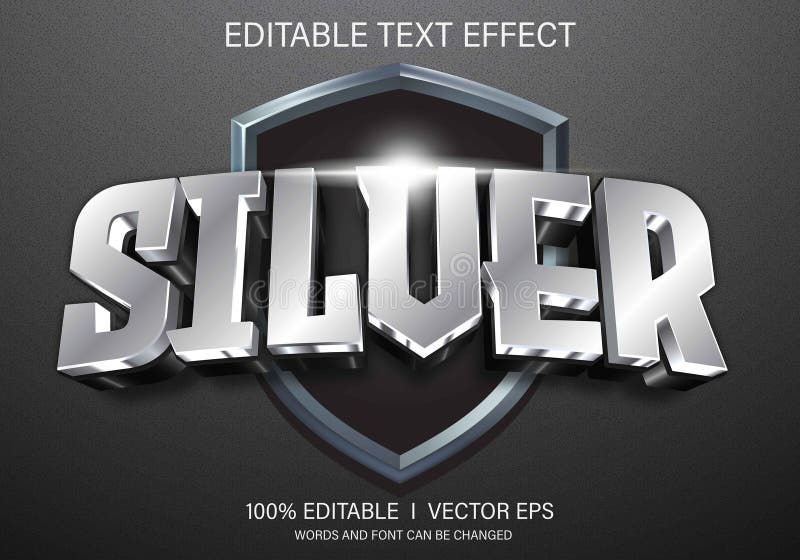 Silver 3d Vector Text Effect with Modern Style Design Stock Vector - Illustration of template ...