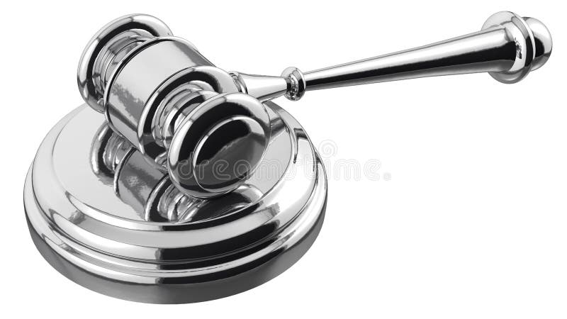 Metallic gavel and stand stock illustration. Illustration of consent ...