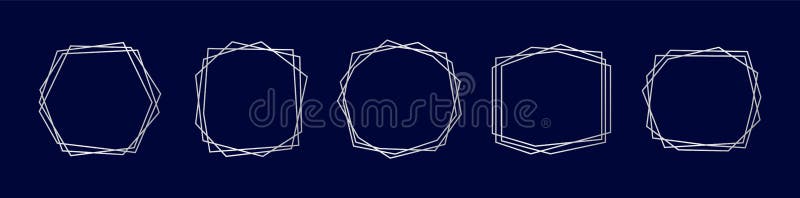 Silver Decorative Polygonal Frames. Abstract Frame from Many Lines ...