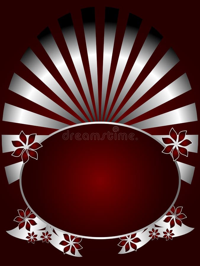 Silver and Deep Red Floral Backround Stock Vector - Illustration of ...