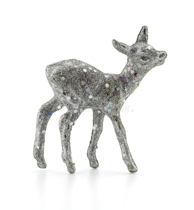 Silver Deer on White Background Stock Image - Image of beautiful ...