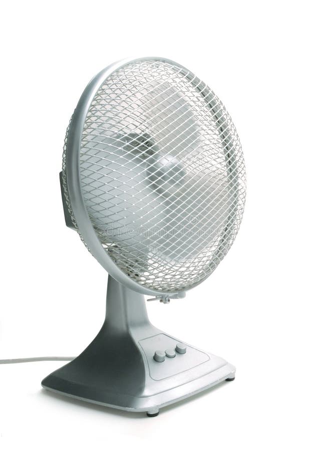Silver_desk_fan stock photo. Image of silver, blow, cool - 8228864
