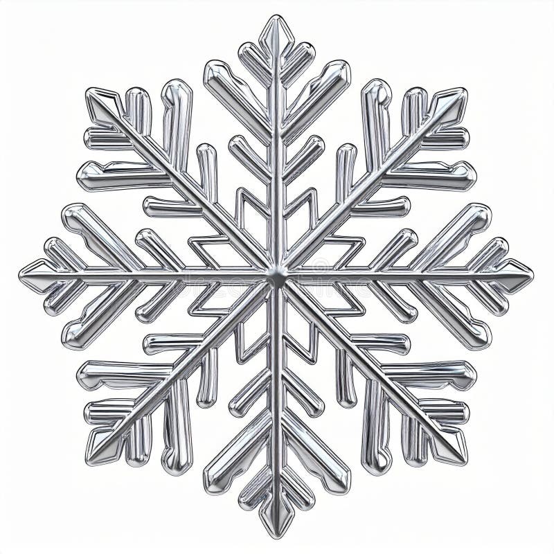 Silver Detailed Snowflake Crystal Winter Design Stock Illustration ...