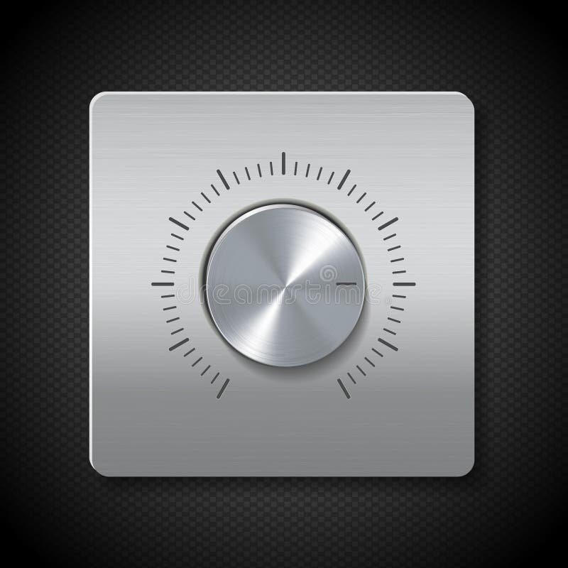 Silver dial stock vector. Illustration of knob, volume - 30792738