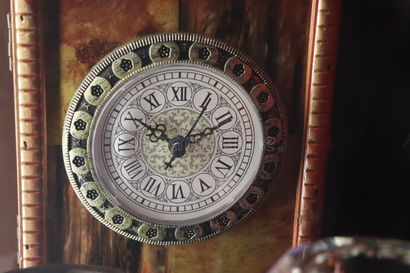 Dial of old clock stock image. Image of wood, objects - 171925077