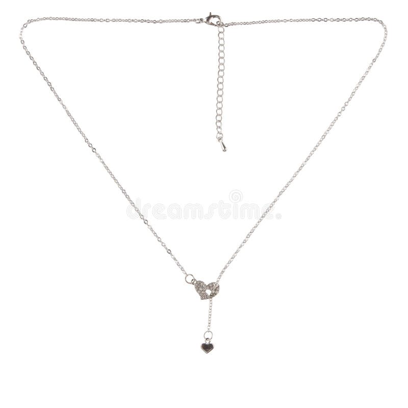 Silver Diamond Chain with a Pendant Stock Image - Image of bride ...