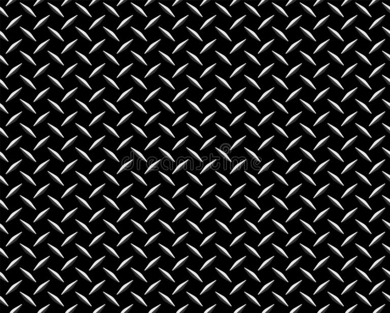 Silver Diamond Plate Seamless Pattern on Black, 3D Dark Texture Stock ...