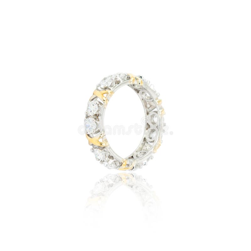 Silver Diamond Ring on White Stock Photo - Image of shine, shiny: 95984262