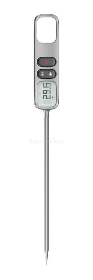 Silver Digital Kitchen Thermometer Stock Image - Illustration of ...