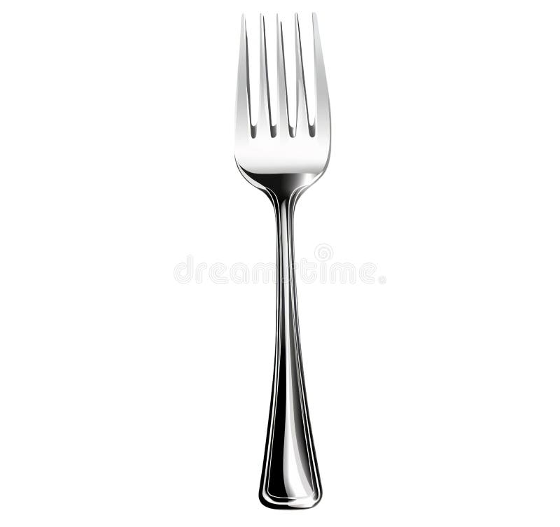 Silver Dinner Fork Isolated on White Stock Image - Illustration of ...