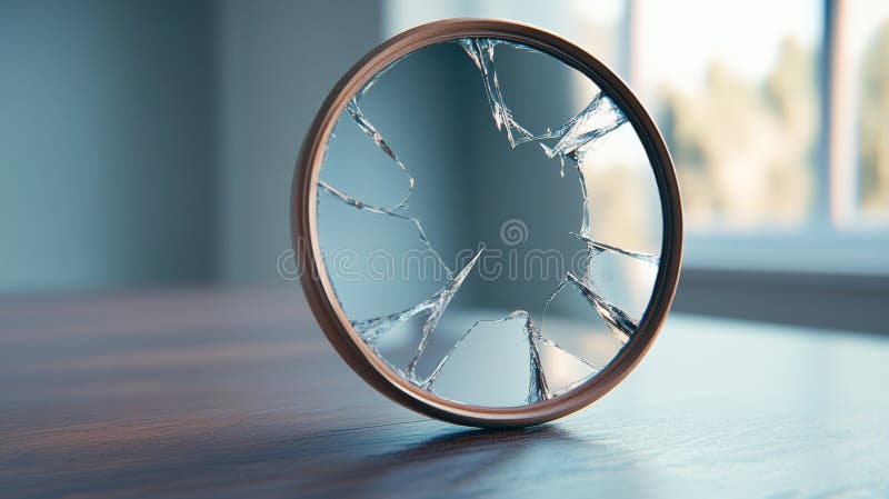 A Silver Disc is Exploding into Fragments Set Against a White ...