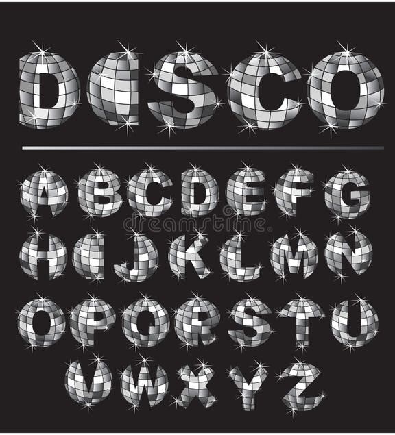 Silver Disco Ball Letters Letter Stock Vector - Illustration of music ...