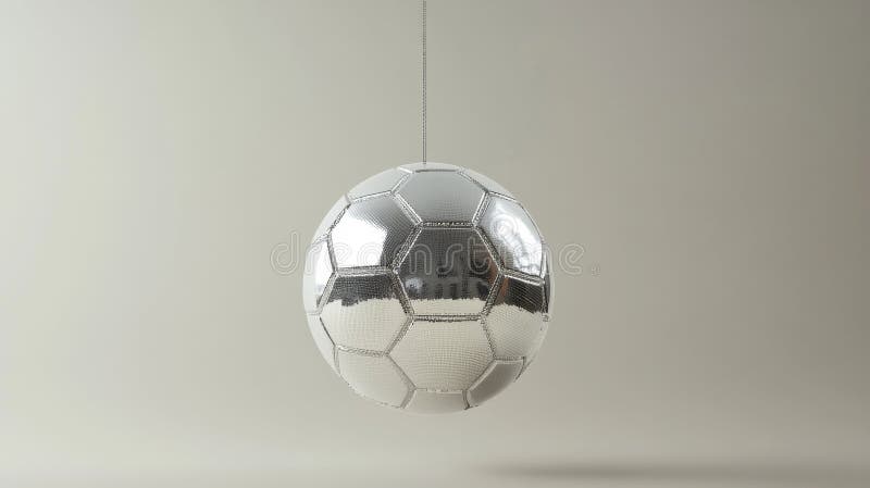 Silver Disco Ball Resembling a Soccer Ball on a Neutral Background ...
