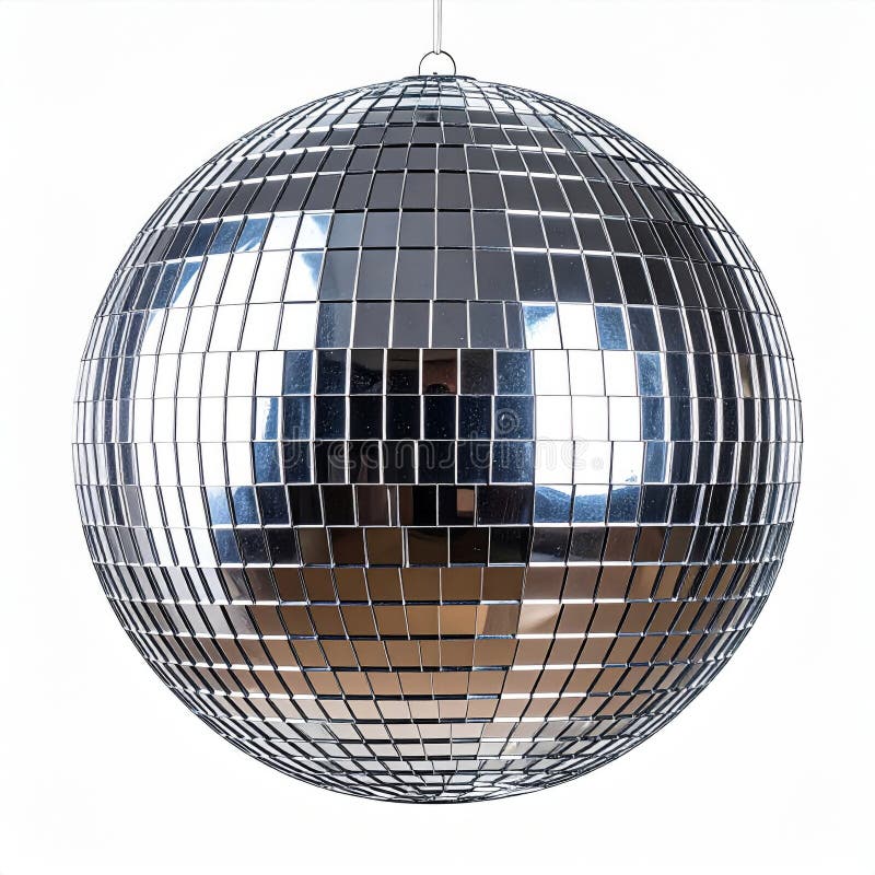 Silver Disco Ball on White Background Stock Illustration - Illustration ...