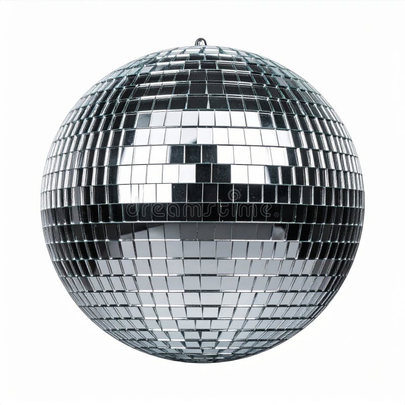 Silver Disco Ball on White Background Stock Illustration - Illustration ...