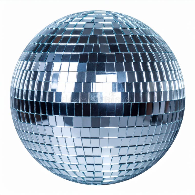 Silver Disco Ball on White Background Stock Illustration - Illustration ...