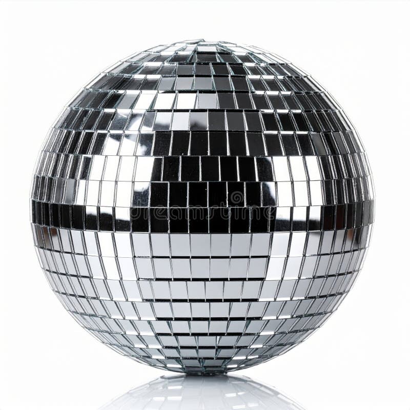 Silver Disco Ball on White Background Stock Illustration - Illustration ...