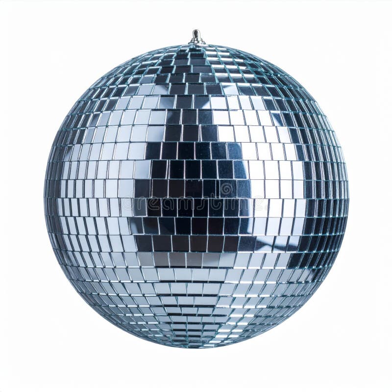 Silver Disco Ball on White Background Stock Illustration - Illustration ...