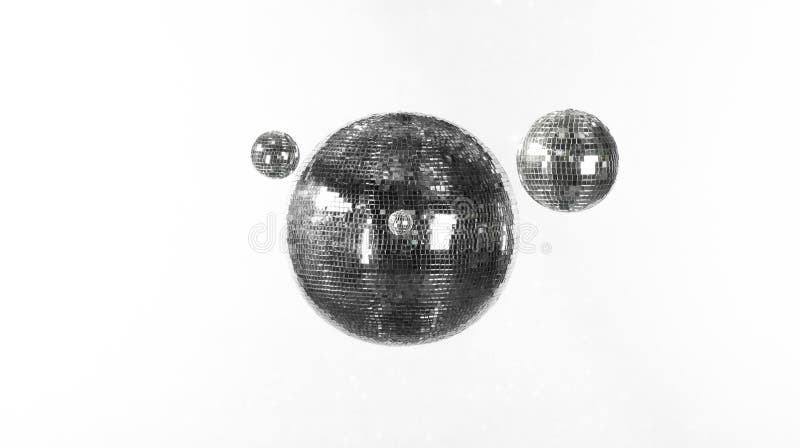 Silver Disco Balls Isolated on White Stock Image - Image of decorative ...