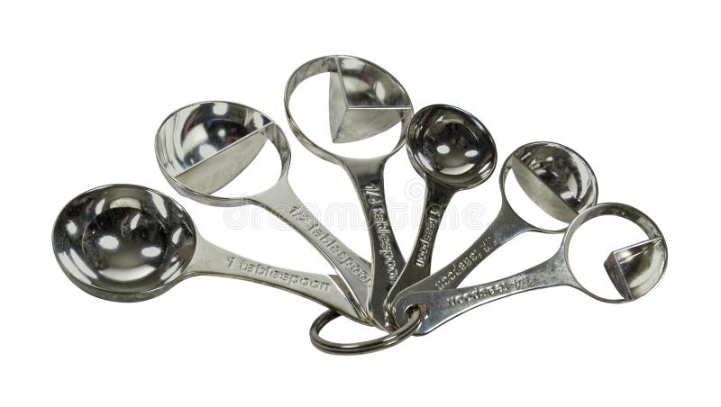 Silver Divided Measuring Spoons Stock Photo - Image of spoons, utensil ...
