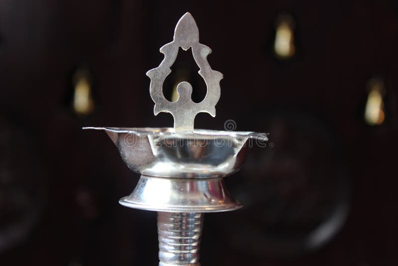 Silver diya stock image. Image of deeparadana, divine - 89790611