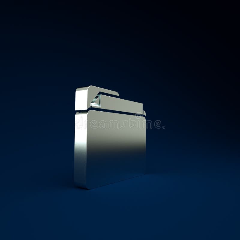 Silver Document Folder Icon Isolated on Blue Background. Accounting ...