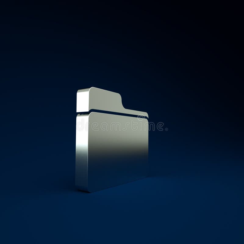 Silver Document Folder Icon Isolated on Blue Background. Accounting ...