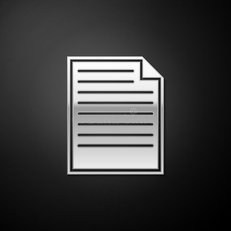 Silver Document Icon Isolated on Black Background. File Icon. Checklist ...